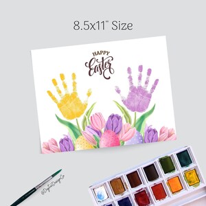 Easter Handprint Art Craft, Happy Easter, Spring, Eggs, Tulip Handprint ...