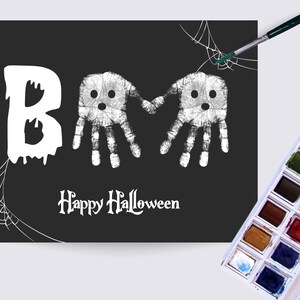Halloween Handprint Art, Boo Handprint Craft, Happy Halloween, Baby ...