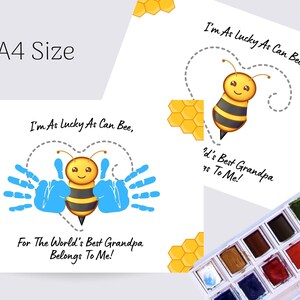 Grandpa & Papa Handprint Craft, Personalized Card, Printable Gift, Bee ...
