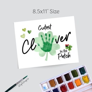 Cutest Clover in the Patch Handprint Art Craft, St Patrick's Day Clover ...