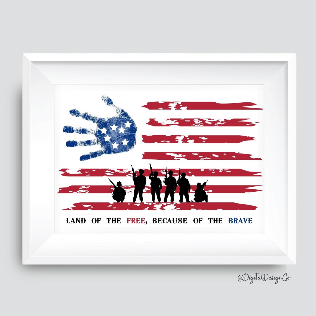 Flag Handprint Craft, Fourth of July Handprint Handprint Art, USA ...