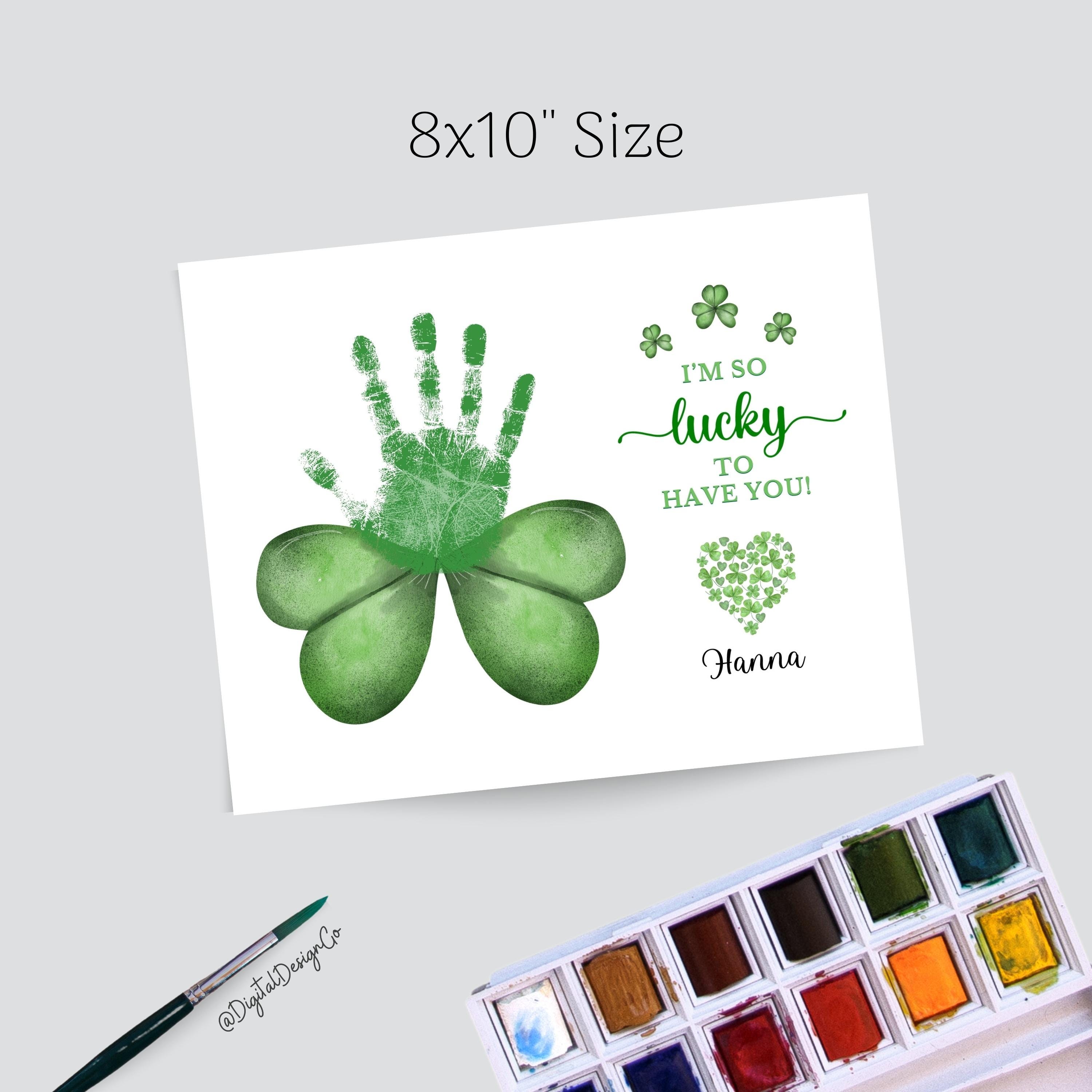 St. Patrick's Day Shamrock Handprint Art Craft, I'm so Lucky to Have ...