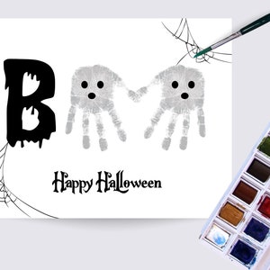 Halloween Handprint Art, Boo Handprint Craft, Happy Halloween, Baby ...
