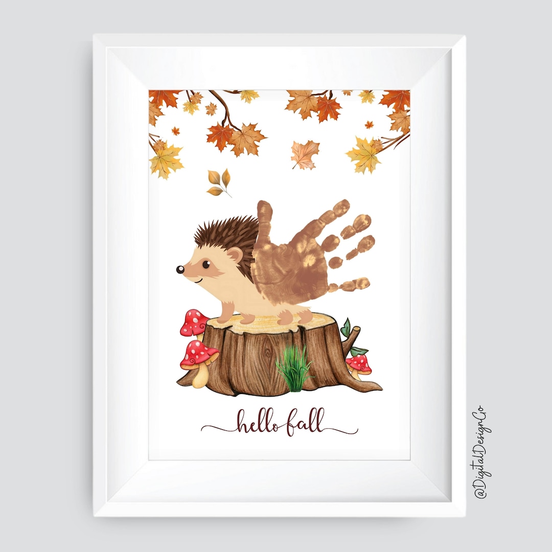 Hedgehog Handprint Art Craft / Hello Fall / Autumn Fall Season / Kids ...