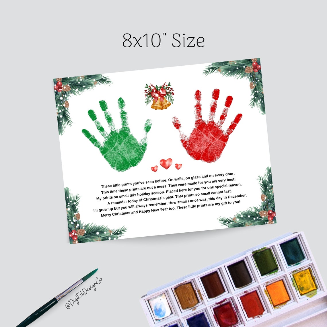 Christmas Poem Handprint Art Craft, Christmas Gift, Xmas Craft for Kids ...