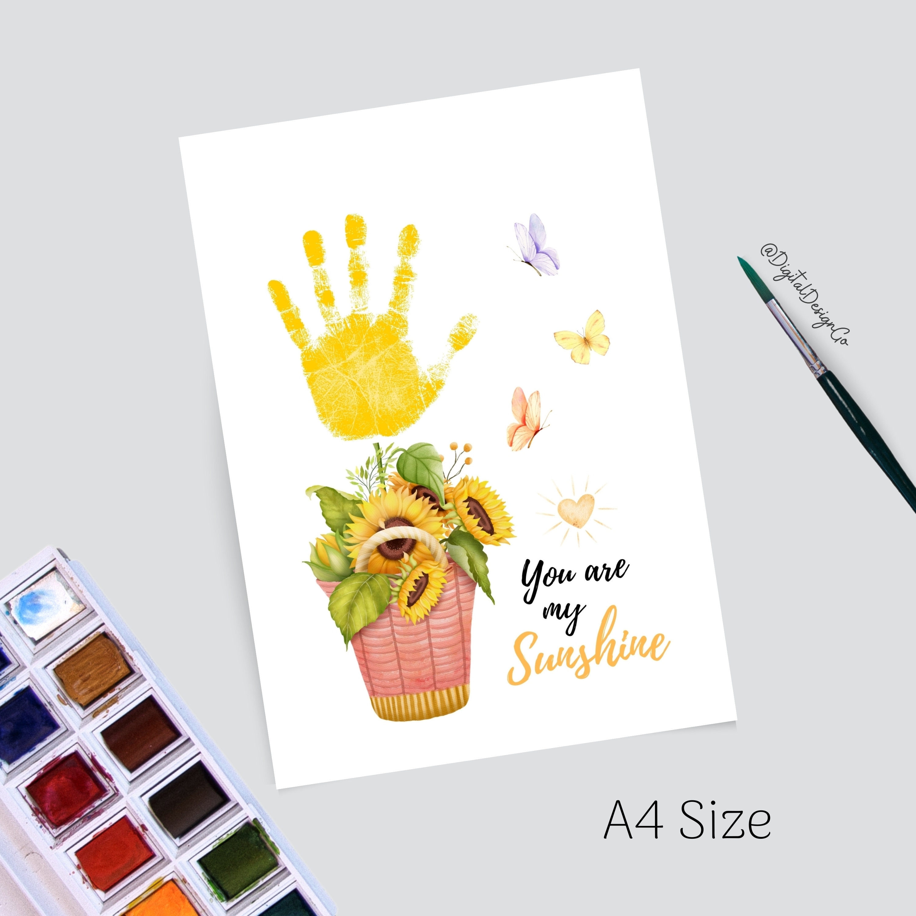 You Are My Sunshine Handprint Craft, Sunflower Handprint Craft for Kids ...