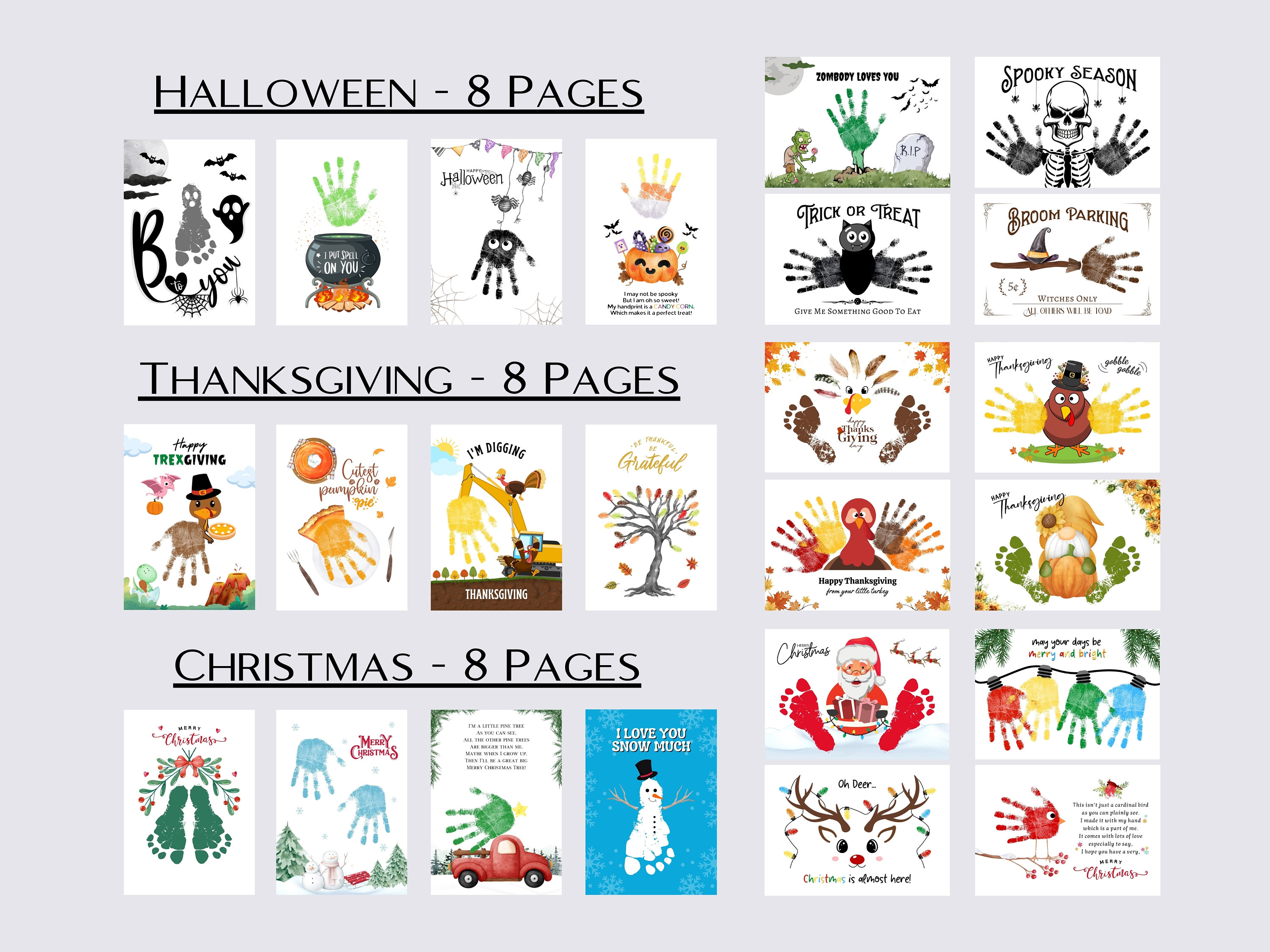 Yearly Mega Bundle, Handprint Footprint Art Craft, Full Year of Seasons ...