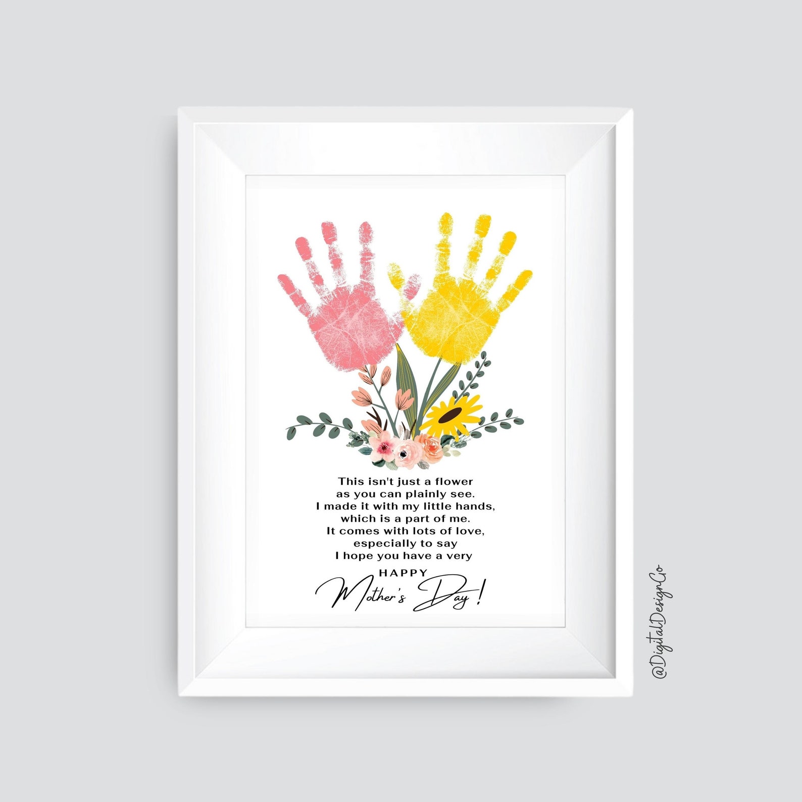 Mothers Day Handprint Craft, Happy Mothers Day, Poem, Flower Handprint ...