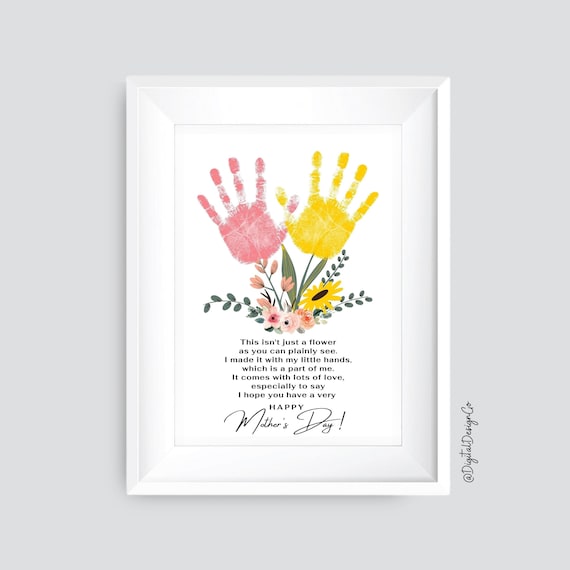 Poema De Huella De Mano Del Día De La Madre Mi Poema De Huellas De