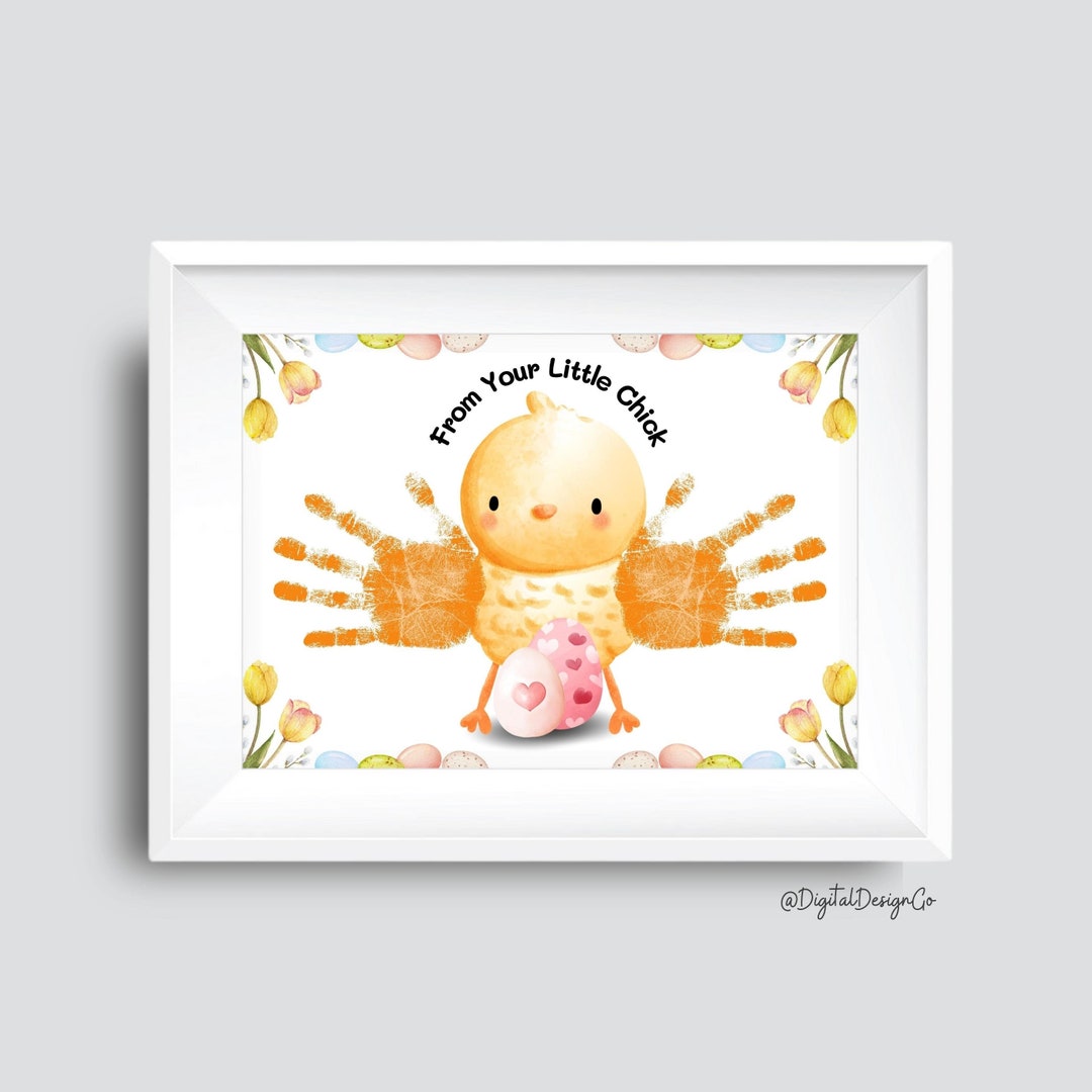 Easter Handprint Craft, From Your Little Chick, Chick Handprint Craft ...