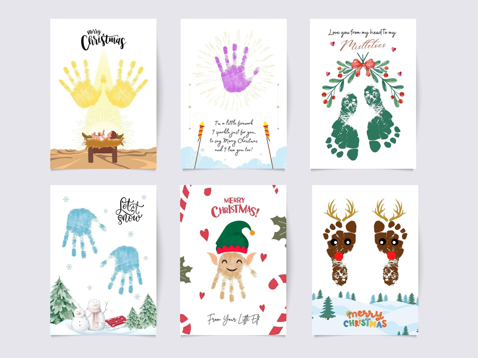 Christmas Handprint Footprint Art Craft, Christmas Bundle, Kids Baby ...