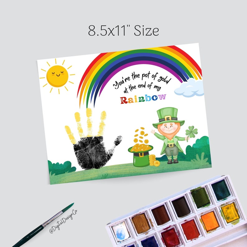 Pot of Gold Handprint Footprint Art Craft Rainbow St - Etsy