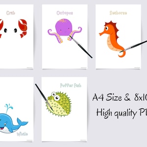 Sea Animals Handprint Art Bundle, Summer Handprint, Classroom Nursery ...