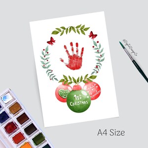 My First Christmas Handprint Footprint Art, 1st Christmas Craft, Baby ...
