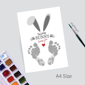 Easter Footprint Craft, Some Bunny Loves You, Easter Bunny Craft, Baby ...