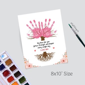 Valentines Day Tree Handprint, My Love for You Grows Stronger and ...