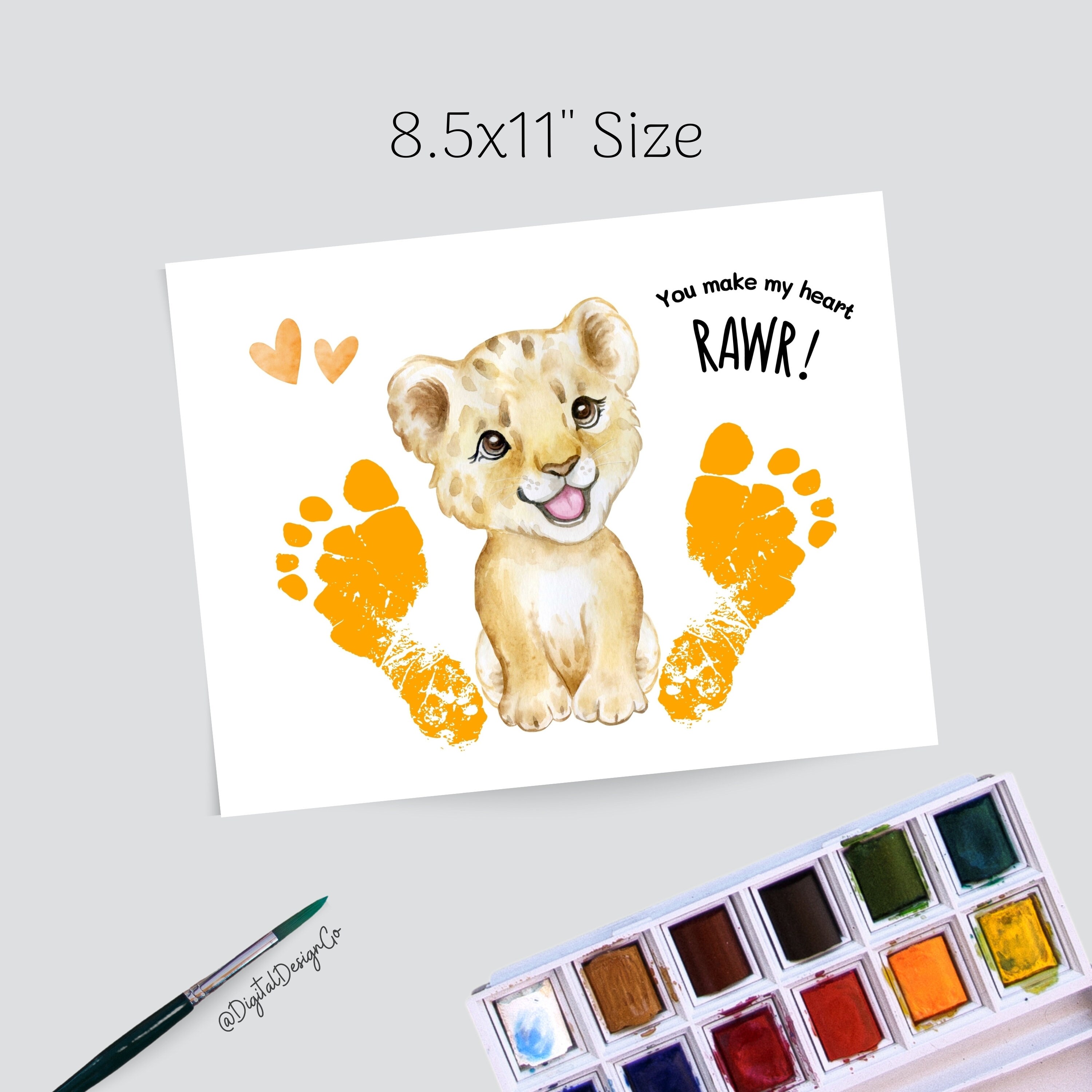 You Make My Heart RAWR, Lion Footprint Art Craft, Kids Baby Toddler ...