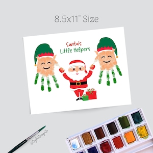 Christmas Handprint Art, Santa's Little Helpers, Christmas Elf Craft ...