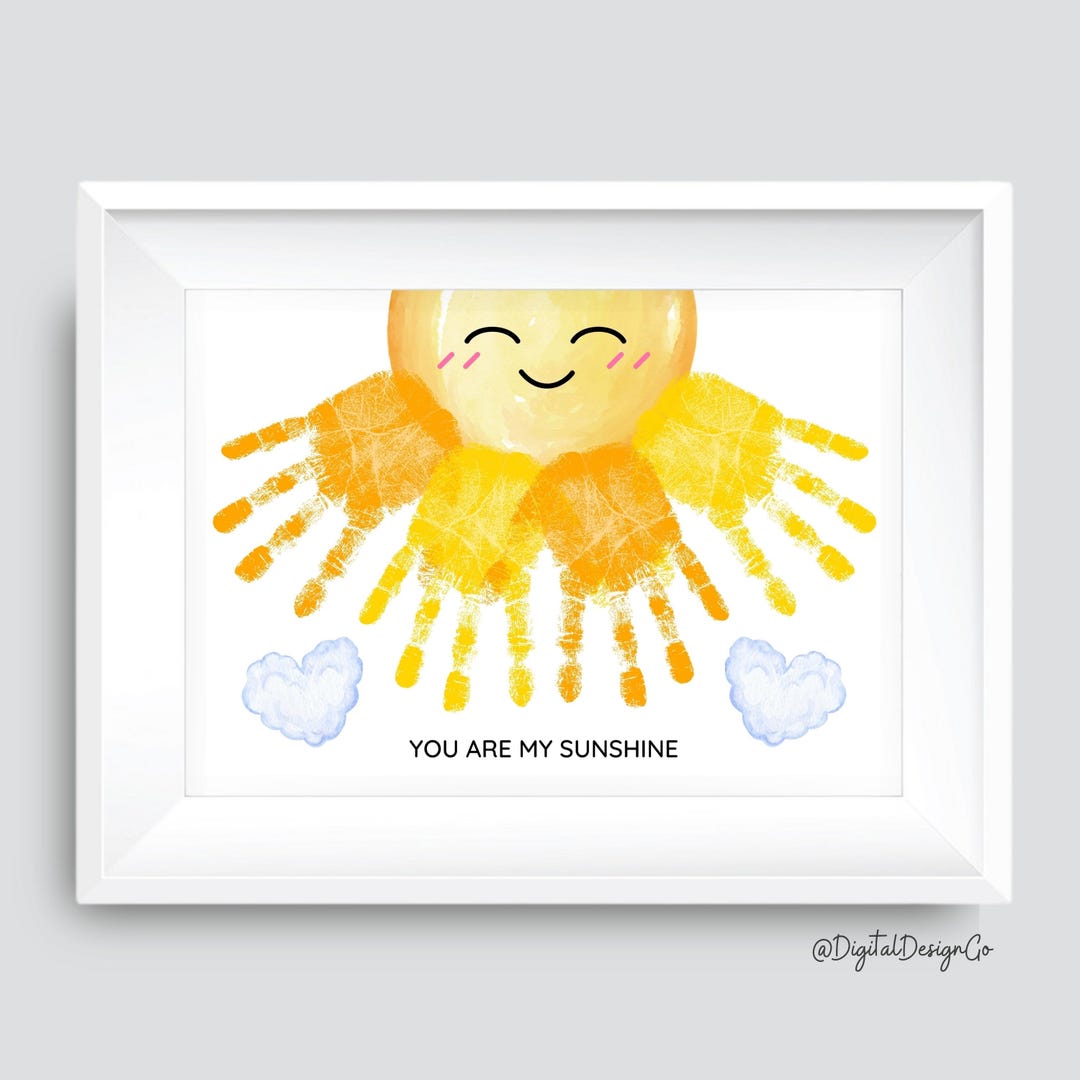 You Are My Sunshine Handprint Art Craft, Valentines Day, Mothers Day ...