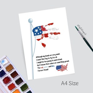 4th of July Handprint Craft, Independence Day USA Poem Flag Handprint ...