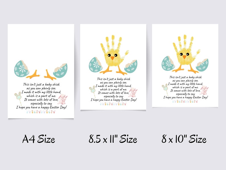Easter Handprint Footprint Art Craft Bundle, Happy Hoppy Easter Craft ...