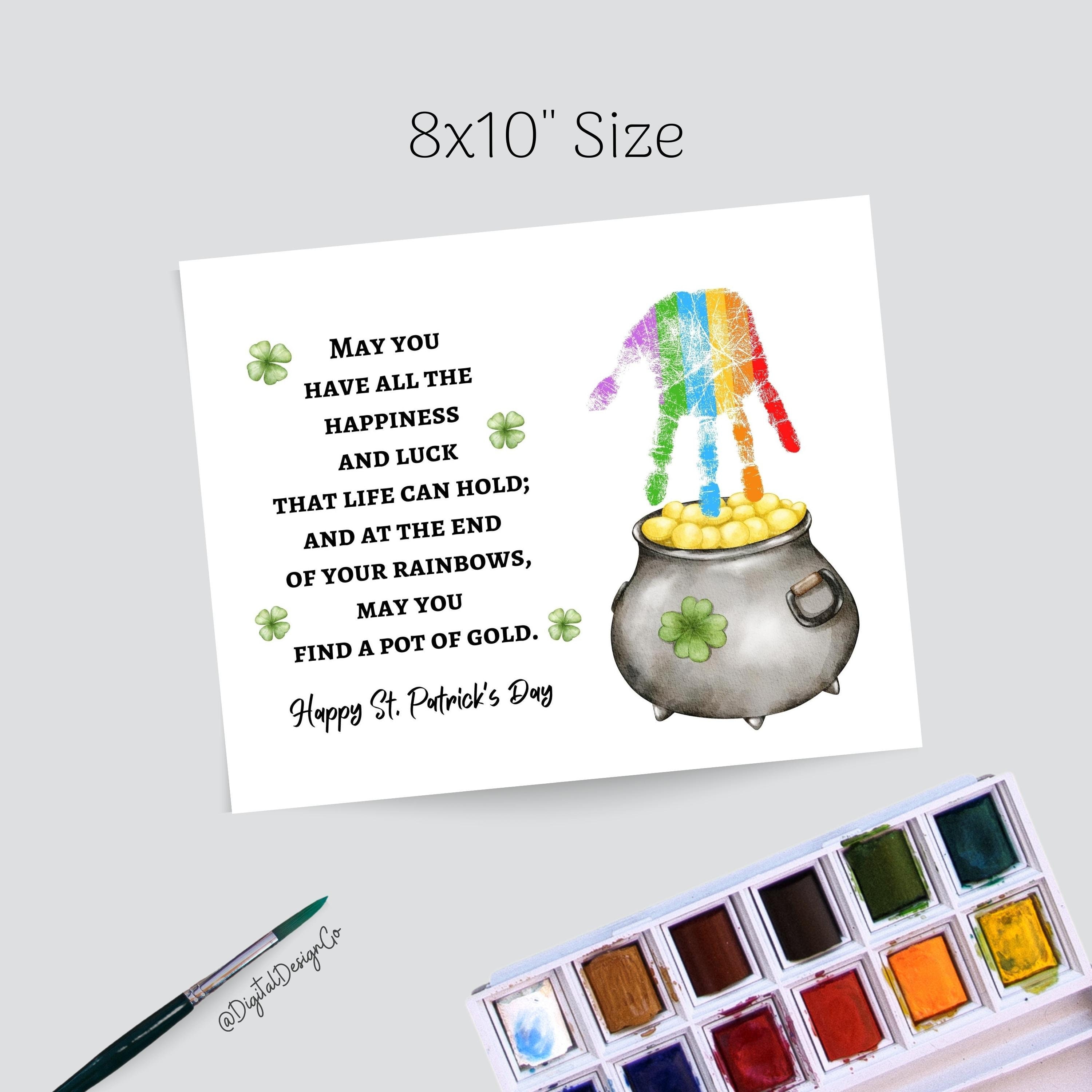 Rainbow Handprint Craft, Pot of Gold Poem, Happy St Patrick's Day ...