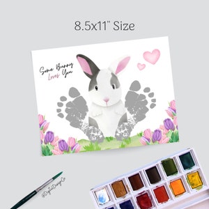 Easter Footprint Art Craft, Some Bunny Loves You, Tulip, Bunny ...