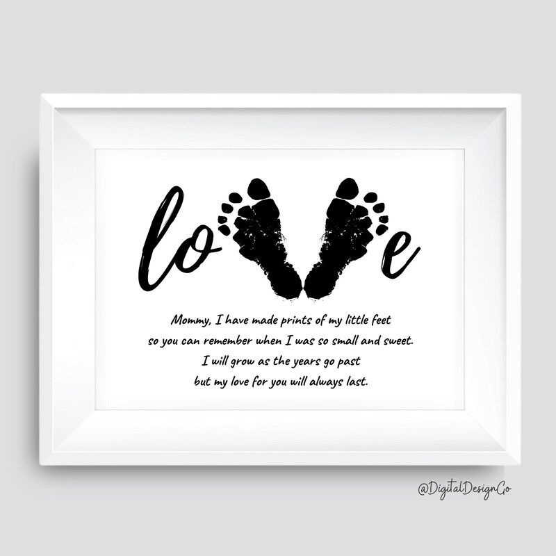 Mothers Day Footprint Art - Etsy