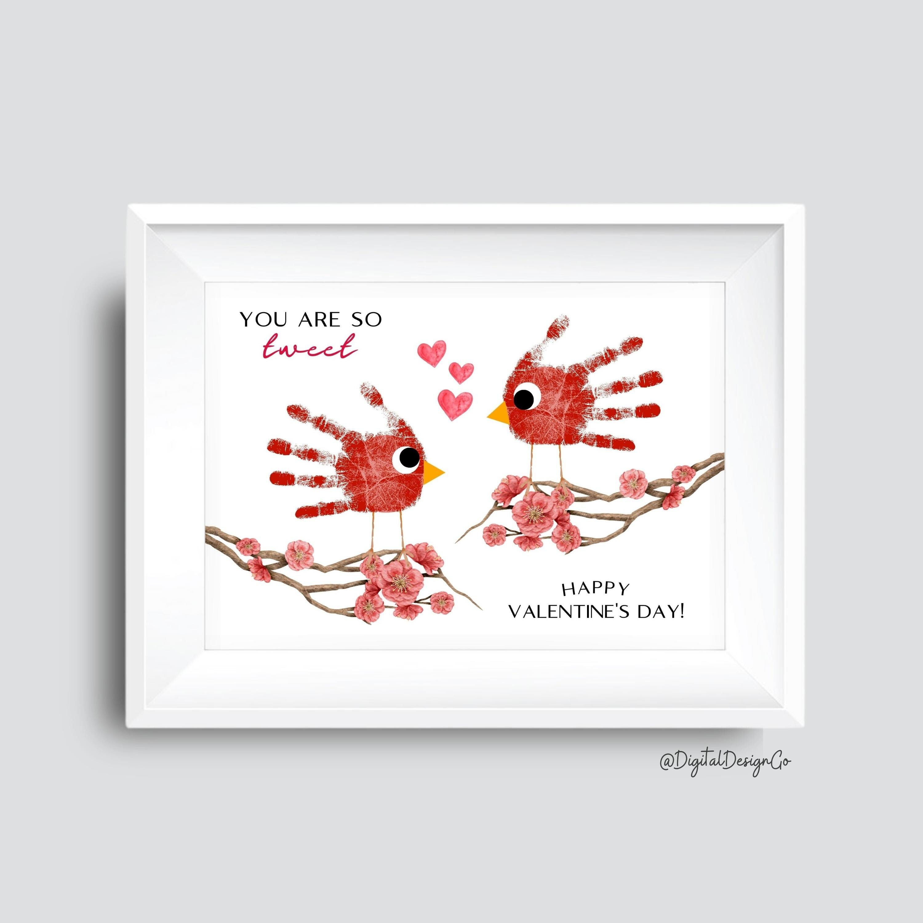 Bird Valentines Day Handprint Art Craft You Are so Tweet - Etsy