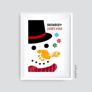 Christmas Footprint Art Craft, Snowman Footprint Craft, Snowbody Loves ...