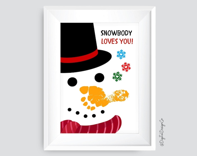 Christmas Footprint Art Craft, Snowman Footprint Craft, Snowbody Loves ...