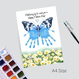 Fathers Day Handprint Craft, Fluttering by to Wish You a Happy Fathers ...