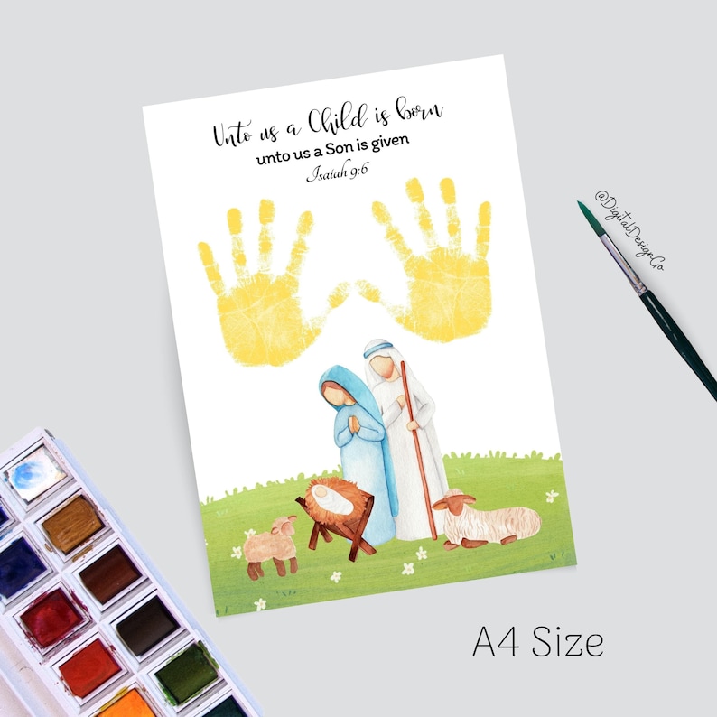Jesus Nativity Handprint Art Craft Christian Craft Christmas - Etsy
