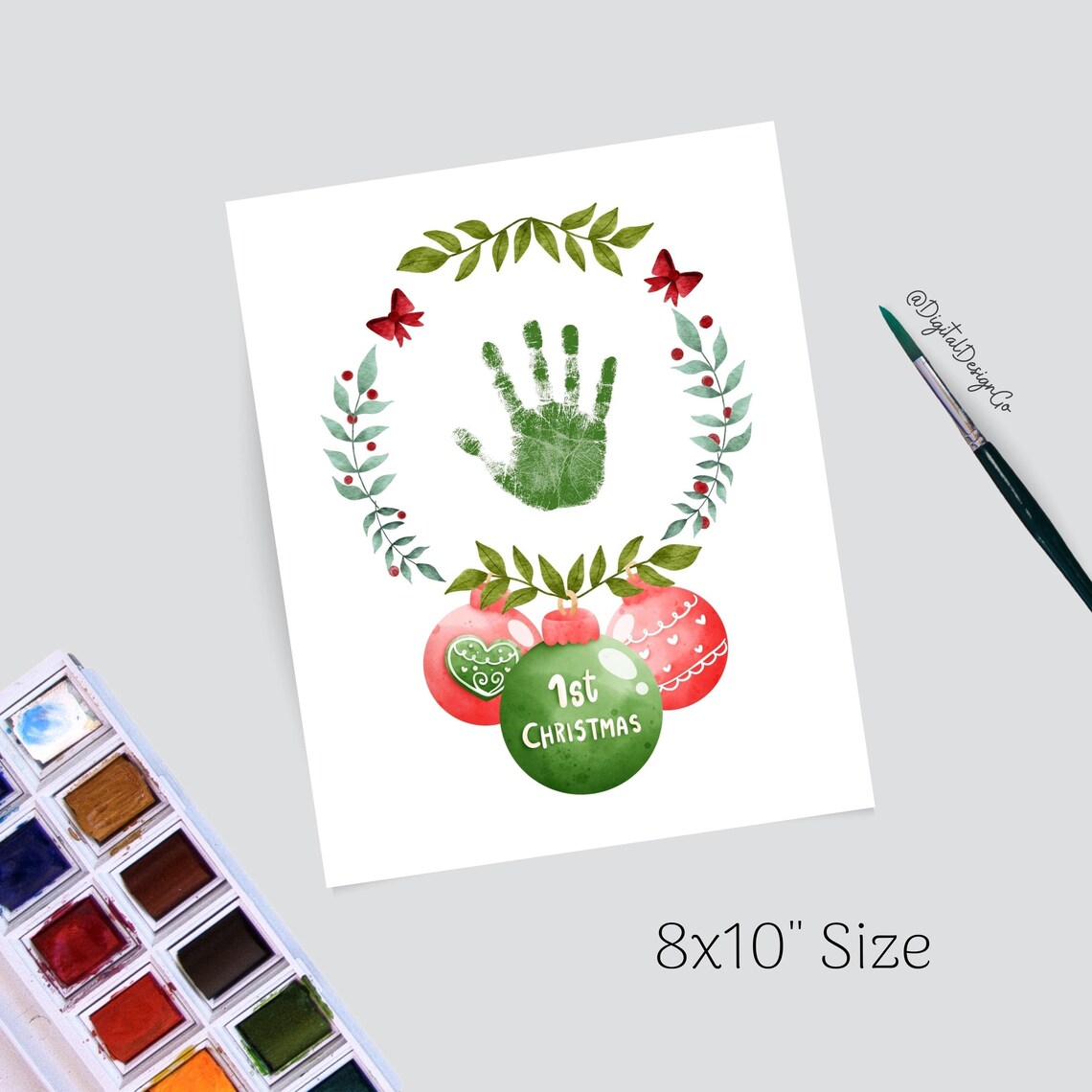 My First Christmas Handprint Footprint Art Craft 1st - Etsy
