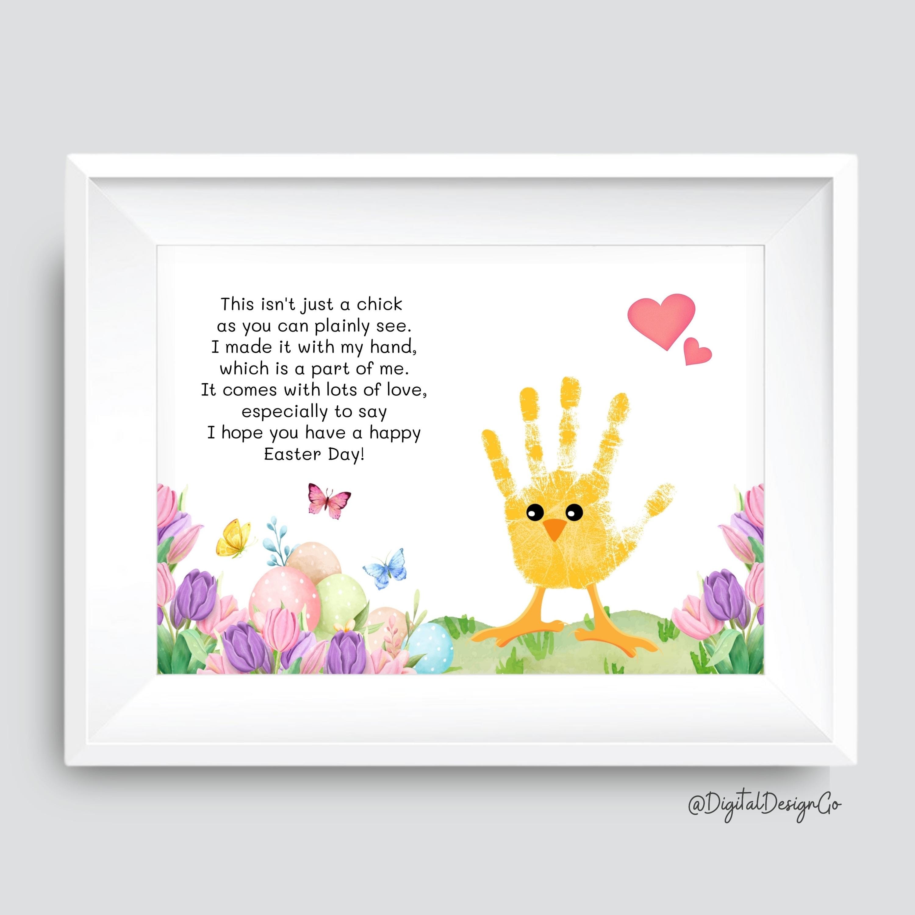 Easter Handprint Art Craft, Poem, Happy Easter, Chick Handprint Craft ...