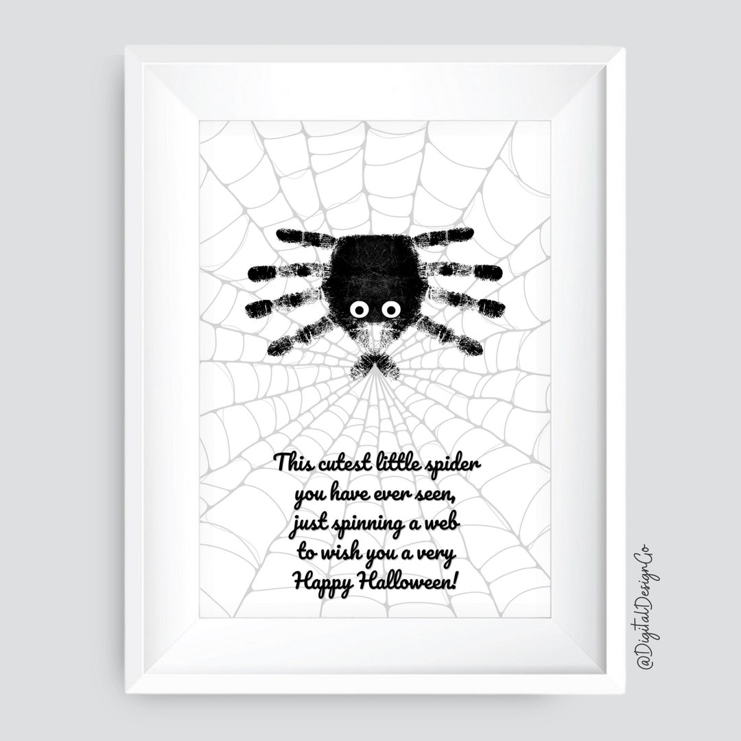Halloween Spider Web Handprint Footprint Art Craft, Spider Handprint ...