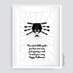 Halloween Spider Web Handprint Footprint Art Craft, Spider Handprint ...