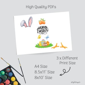 Hoppy Easter Footprint Handprint Art Craft, Easter Bunny Chick Craft ...