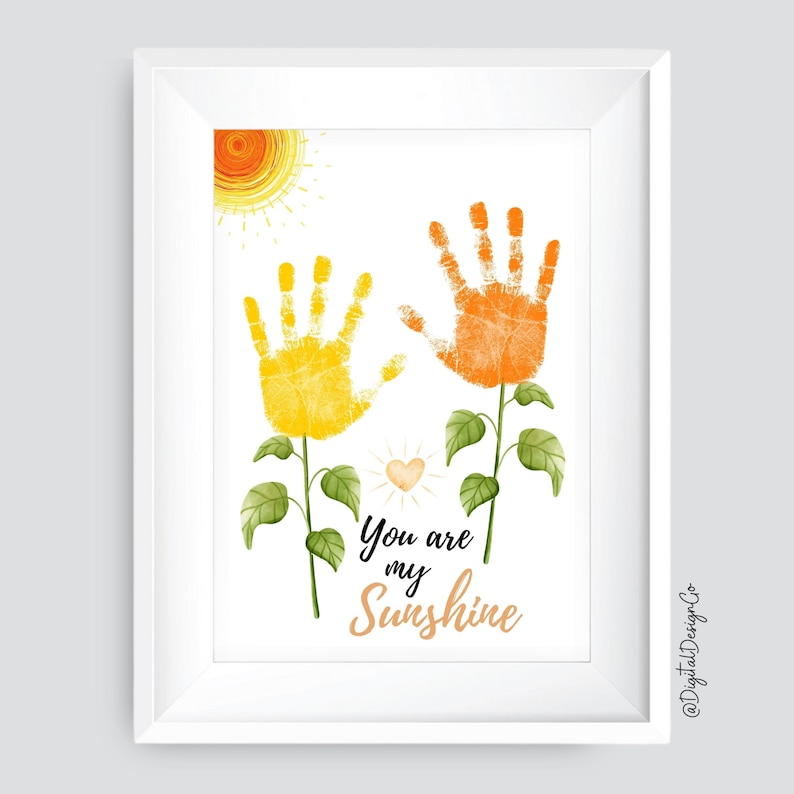 You Are My Sunshine, Sunflower Handprint Art Craft, Kids Baby Toddler ...