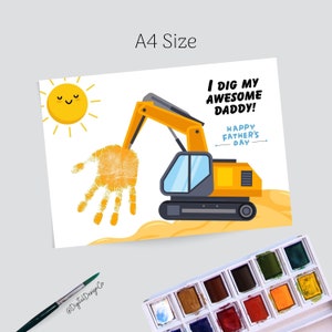 Fathers Day Handprint Craft, I Dig My Awesome Daddy, Happy Fathers Day ...