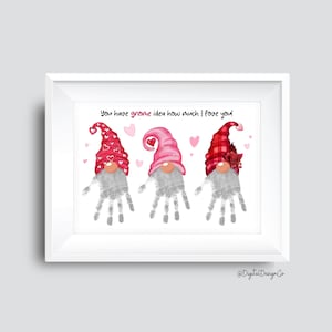 Gnome Handprint Art, Valentines Day Handprint Craft, Gift, DIY Craft ...