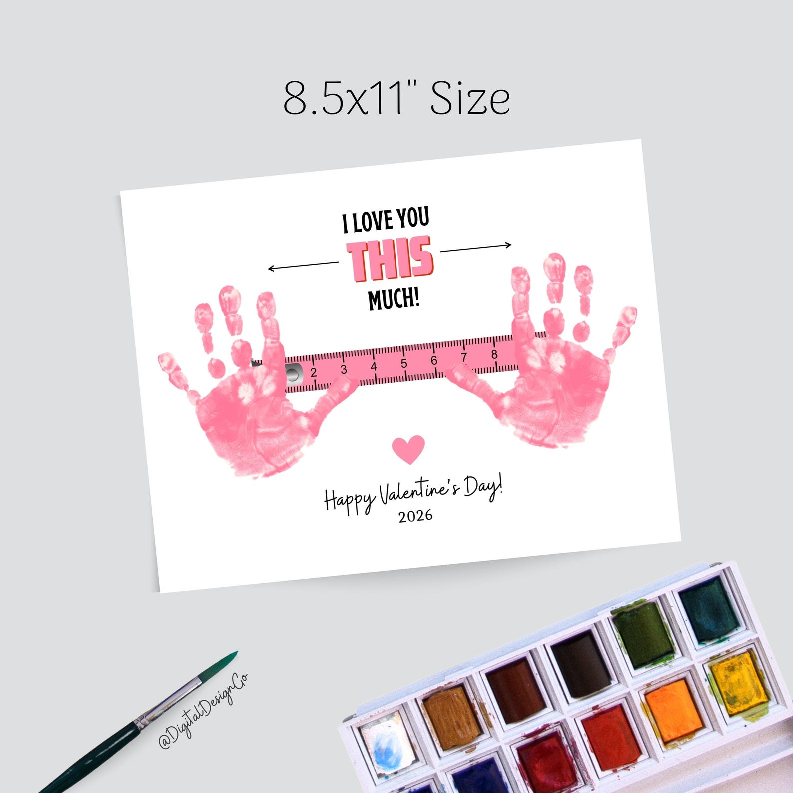 I Love You This Much Handprint Art, Valentine's Day Handprint Craft ...