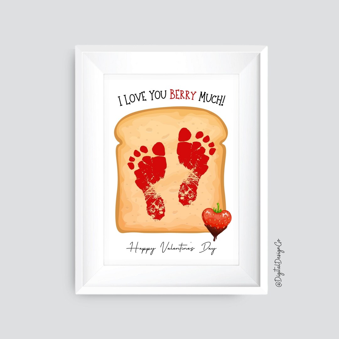 I Love You Berry Much Handprint Footprint Art Craft, Strawberry Jam ...