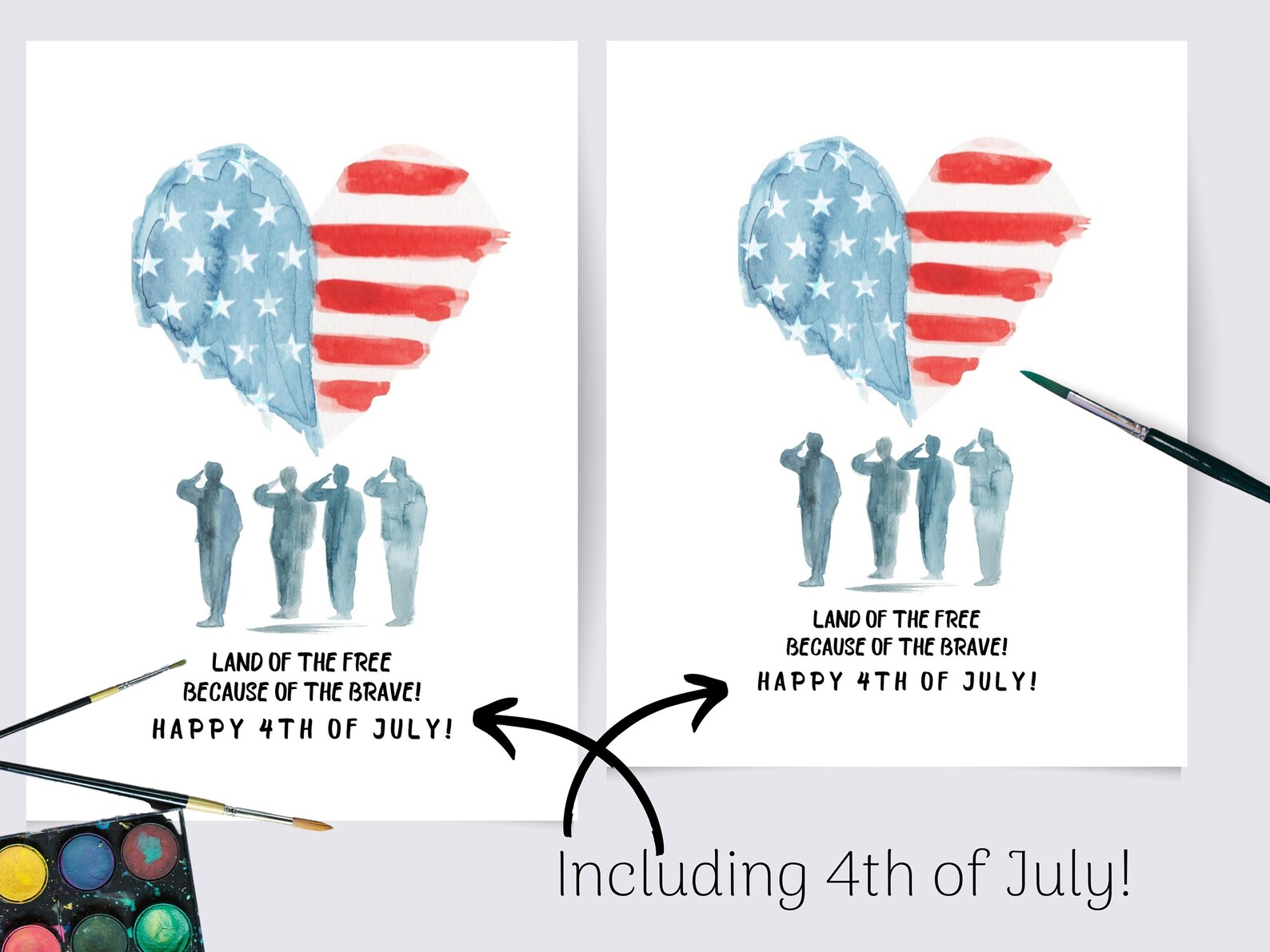 Flag Heart Soldier Handprint Art Happy Memorial Day 4th of - Etsy