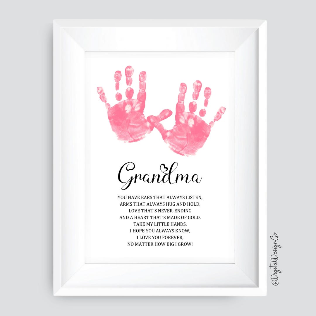 Grandma Handprint Art, Valentine's Day, Mother's Day, Birthday ...
