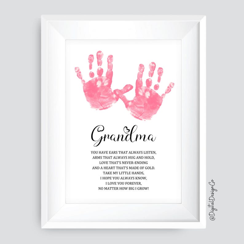 Grandma Handprint Art, Valentine's Day, Mother's Day, Birthday, Kids ...