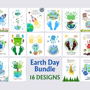 Earth Day Bundle, Handprint Footprint Art Craft, Earth Day Handprint ...