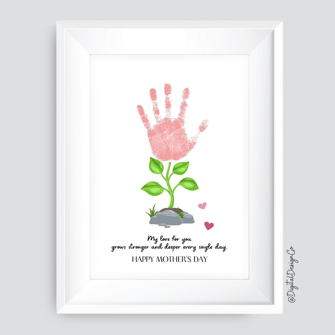 Mother's Day Handprint Art Craft, Happy Mother's Day, Flower Handprint ...