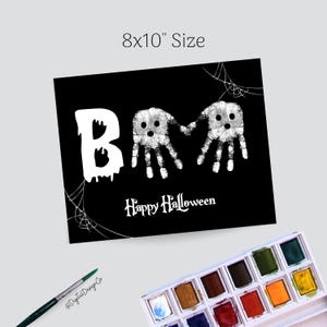 Halloween Handprint Art, Boo Handprint Craft, Happy Halloween, Baby ...