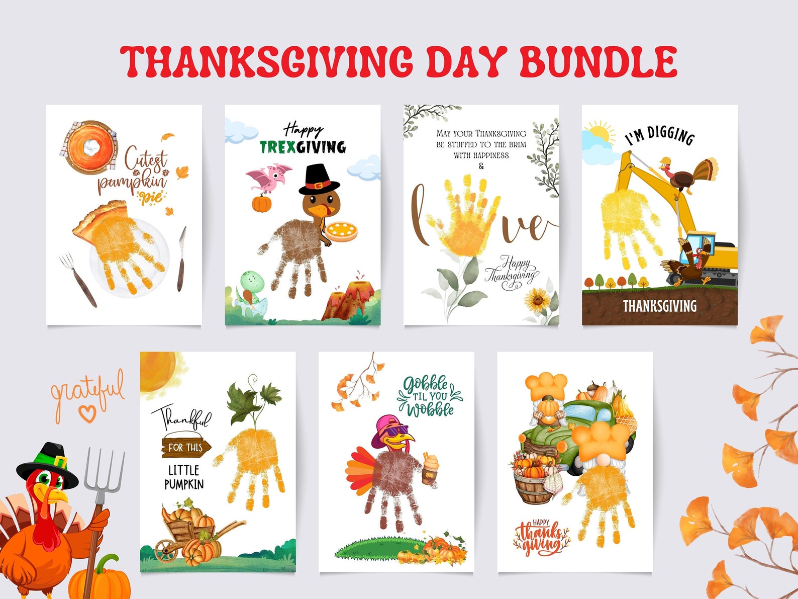 Thanksgiving Day Handprint Art Bundle Thanksgiving Handprint - Etsy